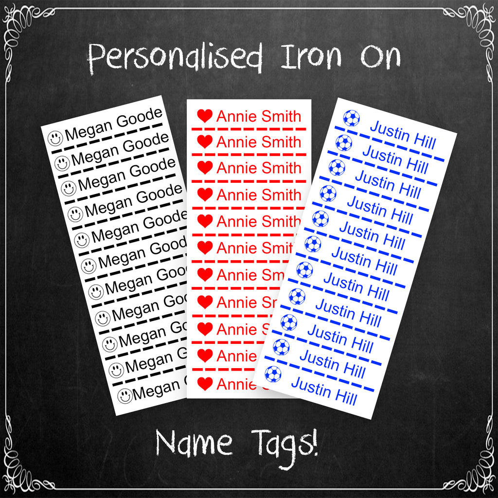 Personalised Iron on Name Labels (50) – WePersonalize